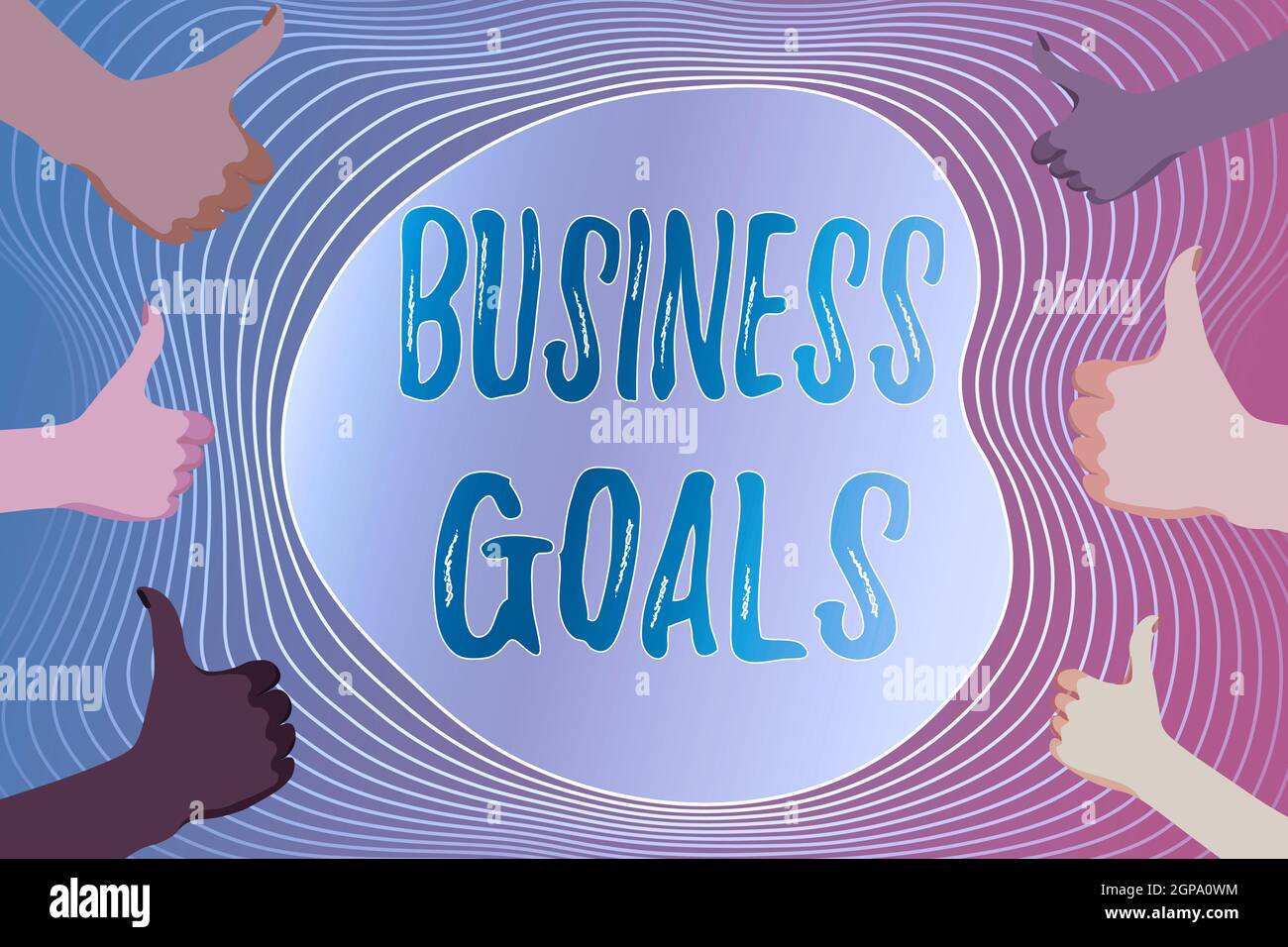 Text sign showing Business Goals. Business overview company expects to ...