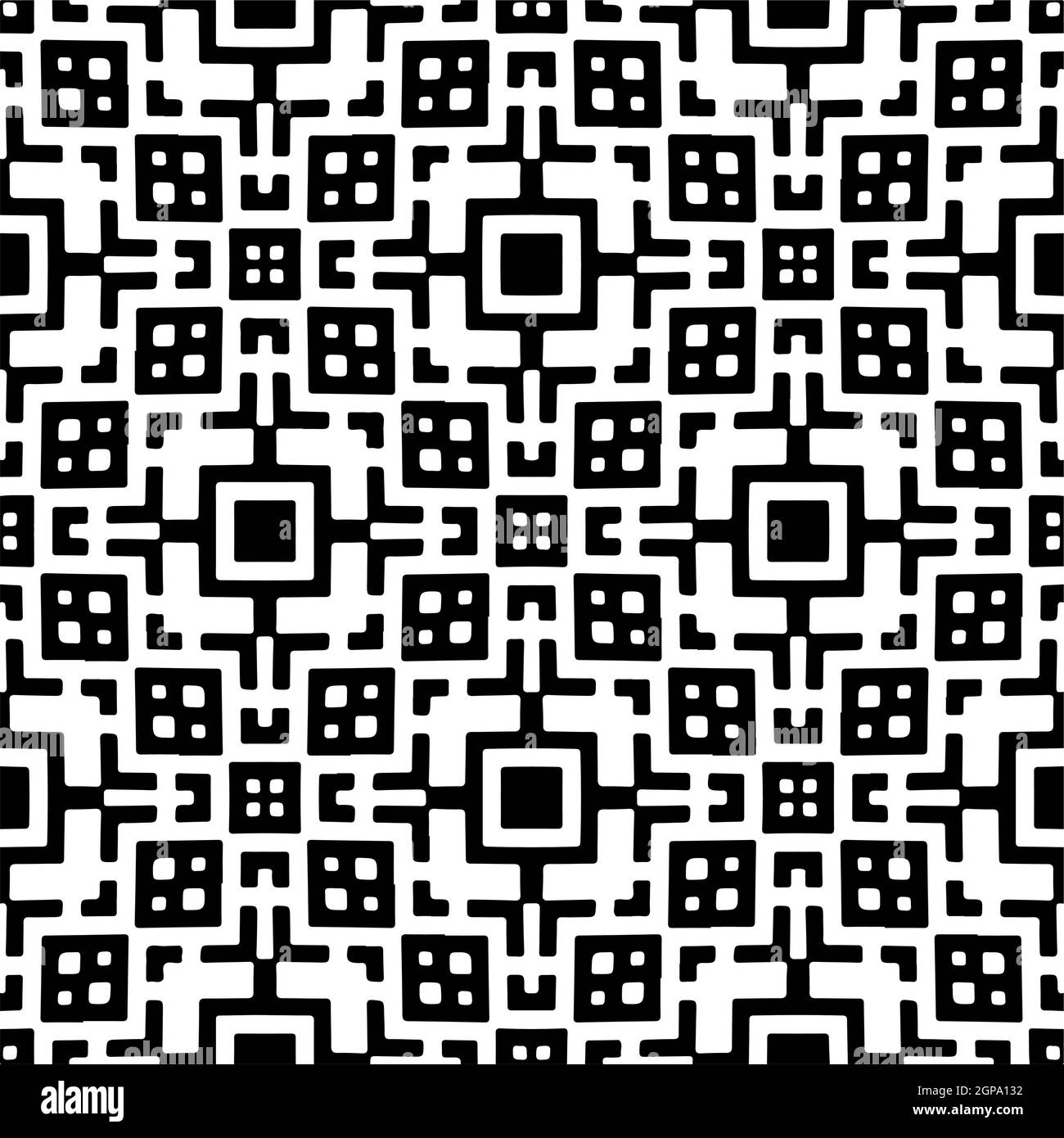 Seamless vector pattern in geometric ornamental style. Black pattern ...