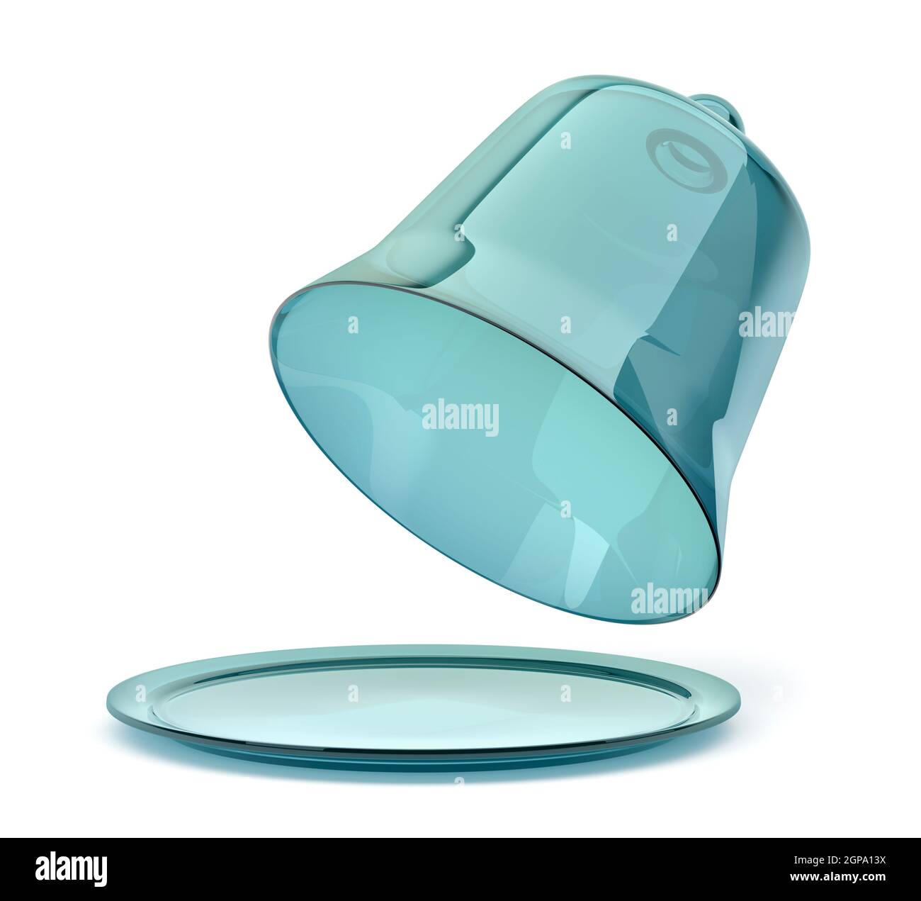Opened glass cloche on white background Stock Photo - Alamy