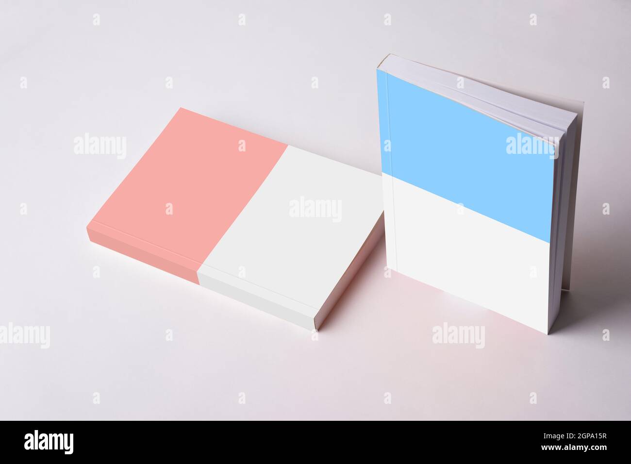 Two closed novel book with blank cover, editable mock-up series ...