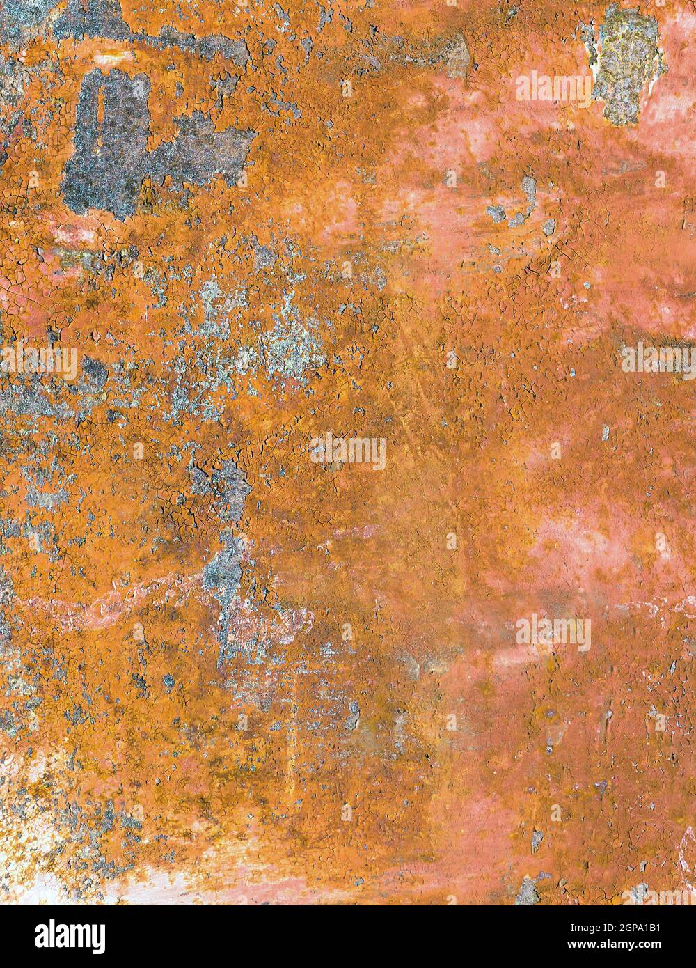 Vertical rusty metal background. Rusted metal plate with peeling paint ...