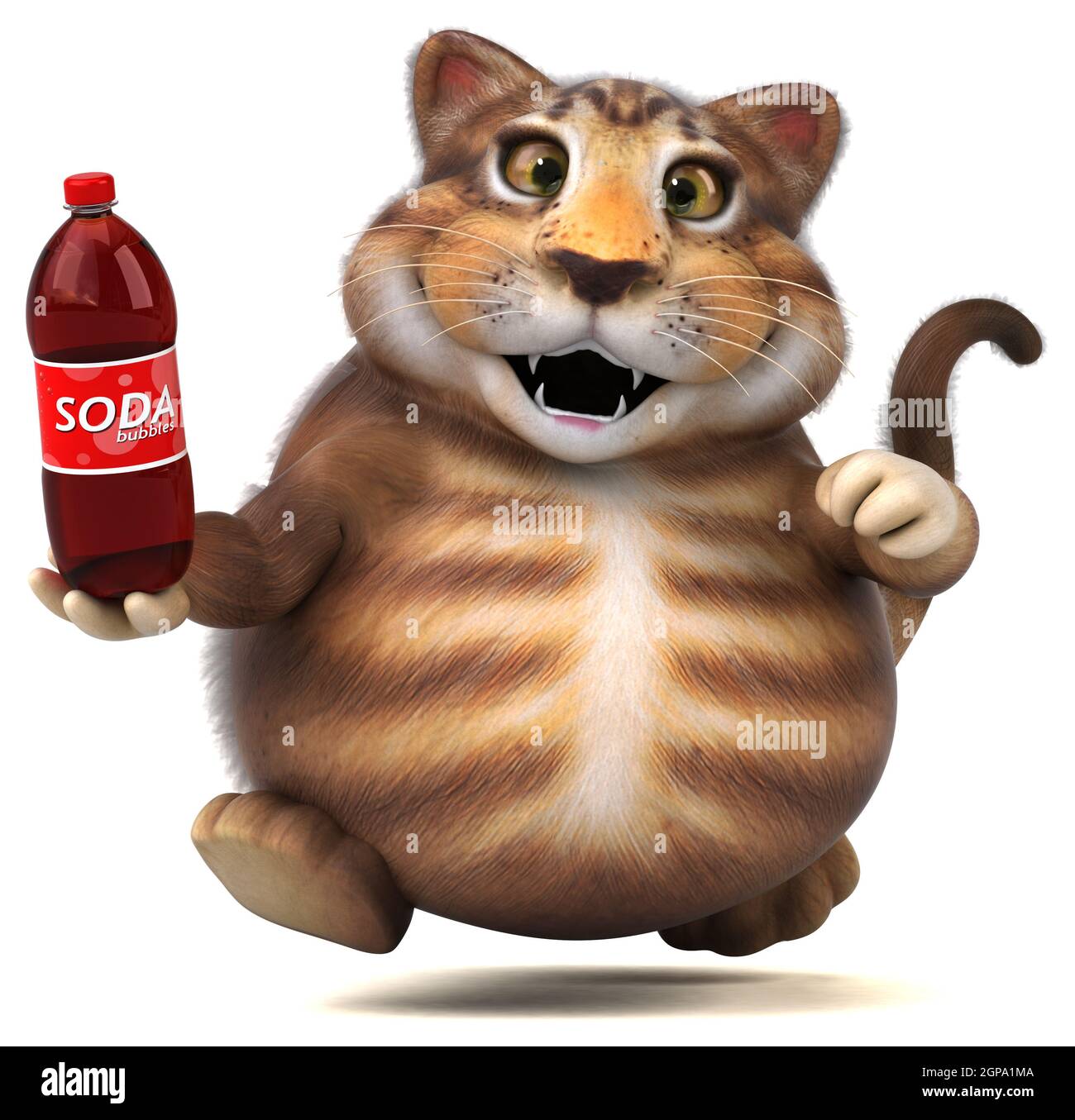 Fun cat - 3D Illustration Stock Photo - Alamy
