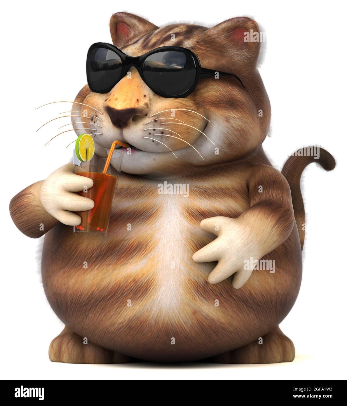 Fun cat - 3D Illustration Stock Photo - Alamy