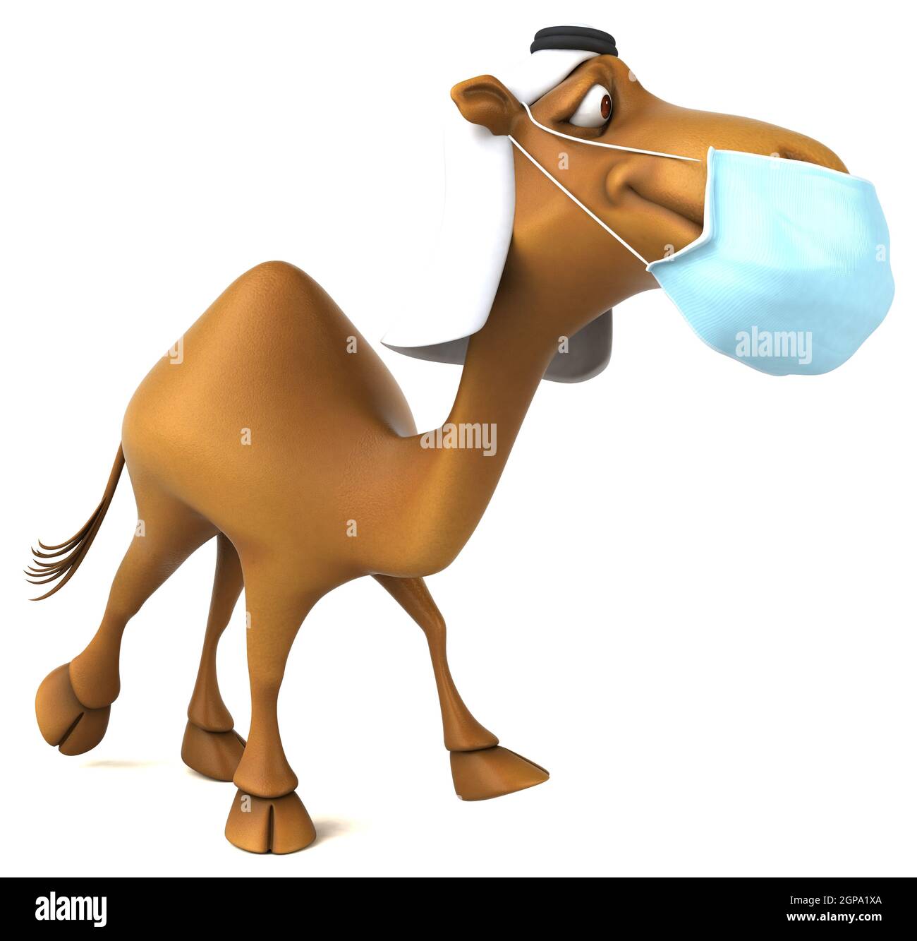 Fun 3D camel with a mask Stock Photo - Alamy