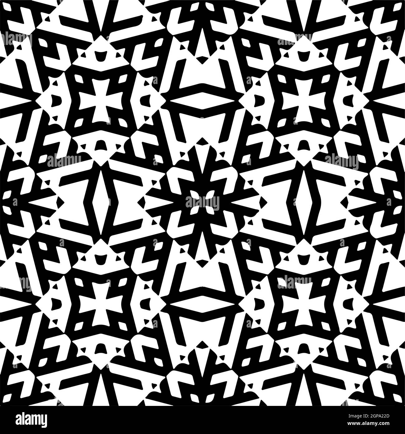 Seamless vector pattern in geometric ornamental style. Black pattern ...
