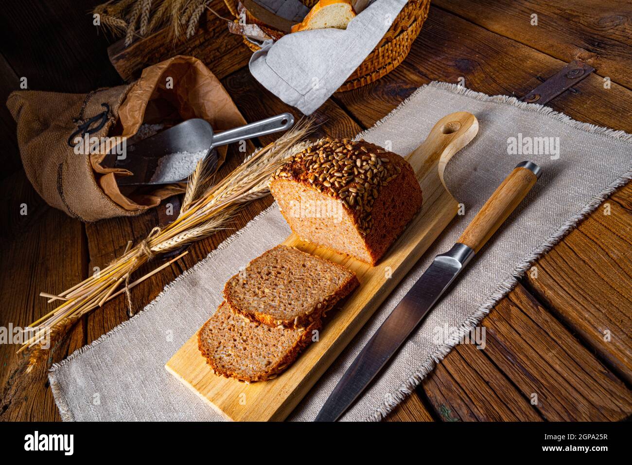 Moist wholemeal bread, crushed or ground whole grain Stock Photo - Alamy