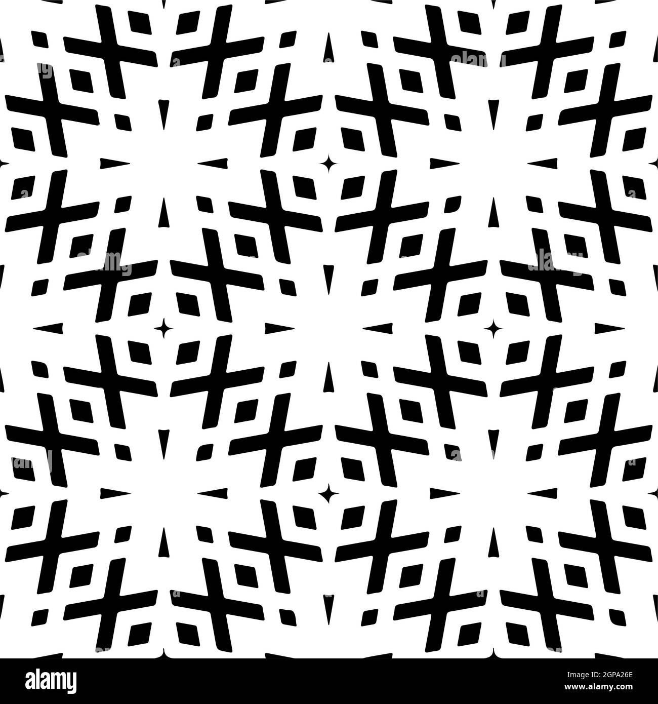 Seamless vector pattern in geometric ornamental style. Black pattern ...