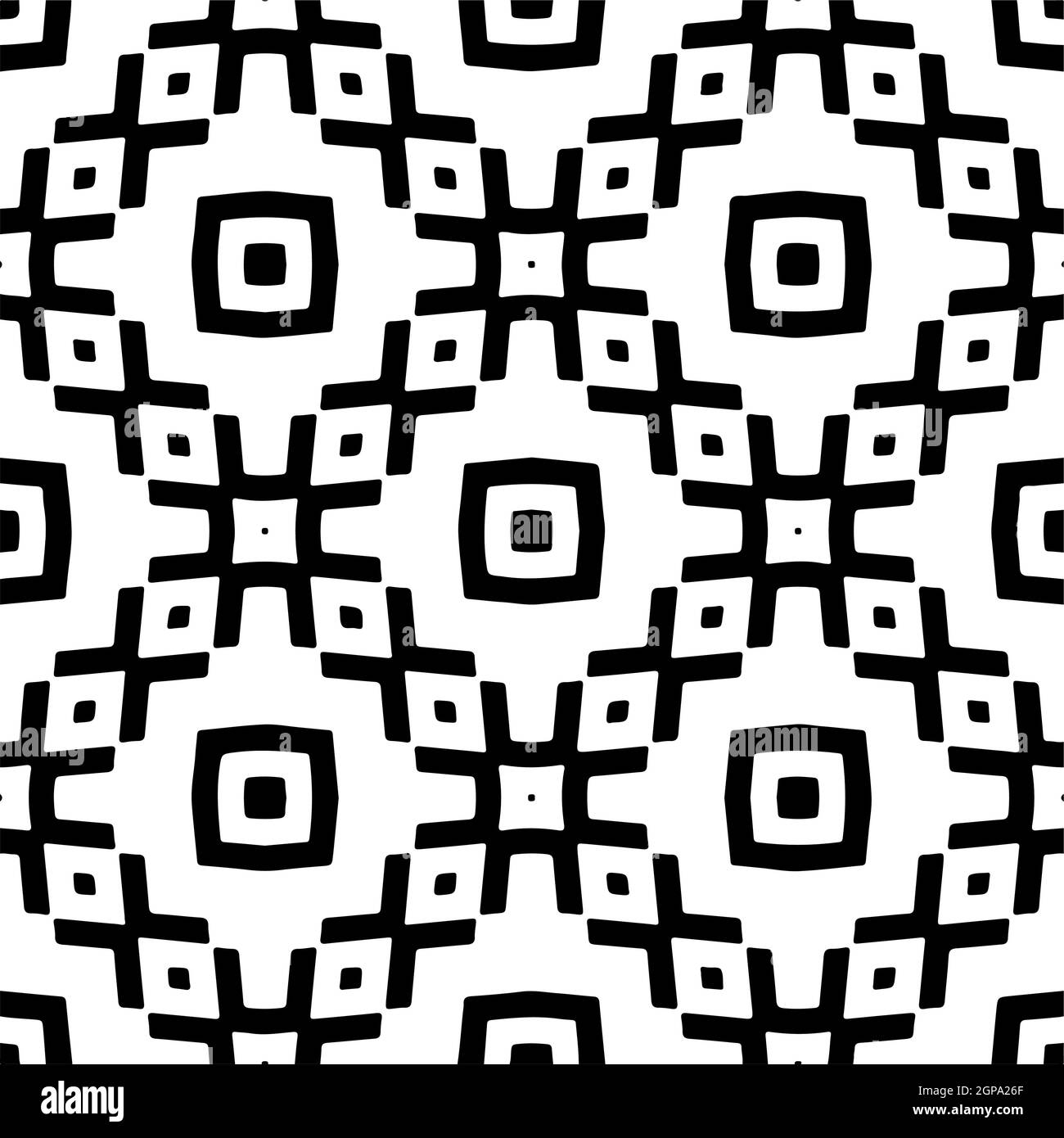Seamless vector pattern in geometric ornamental style. Black pattern ...