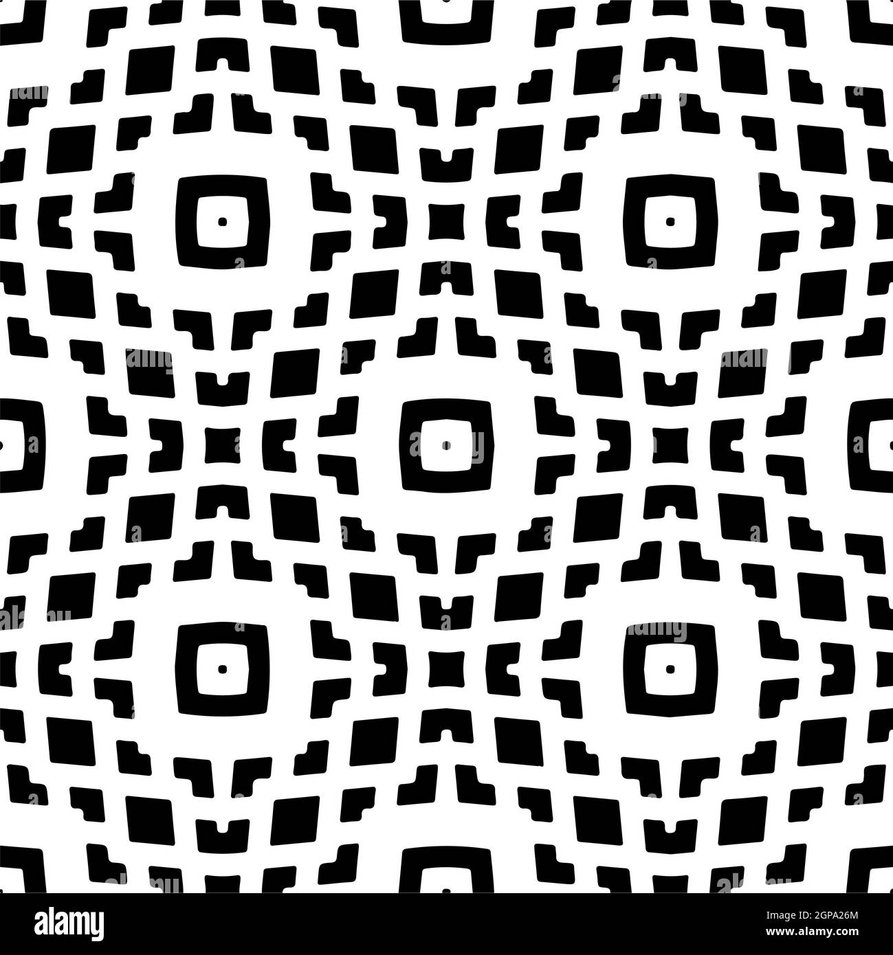 Seamless vector pattern in geometric ornamental style. Black pattern ...