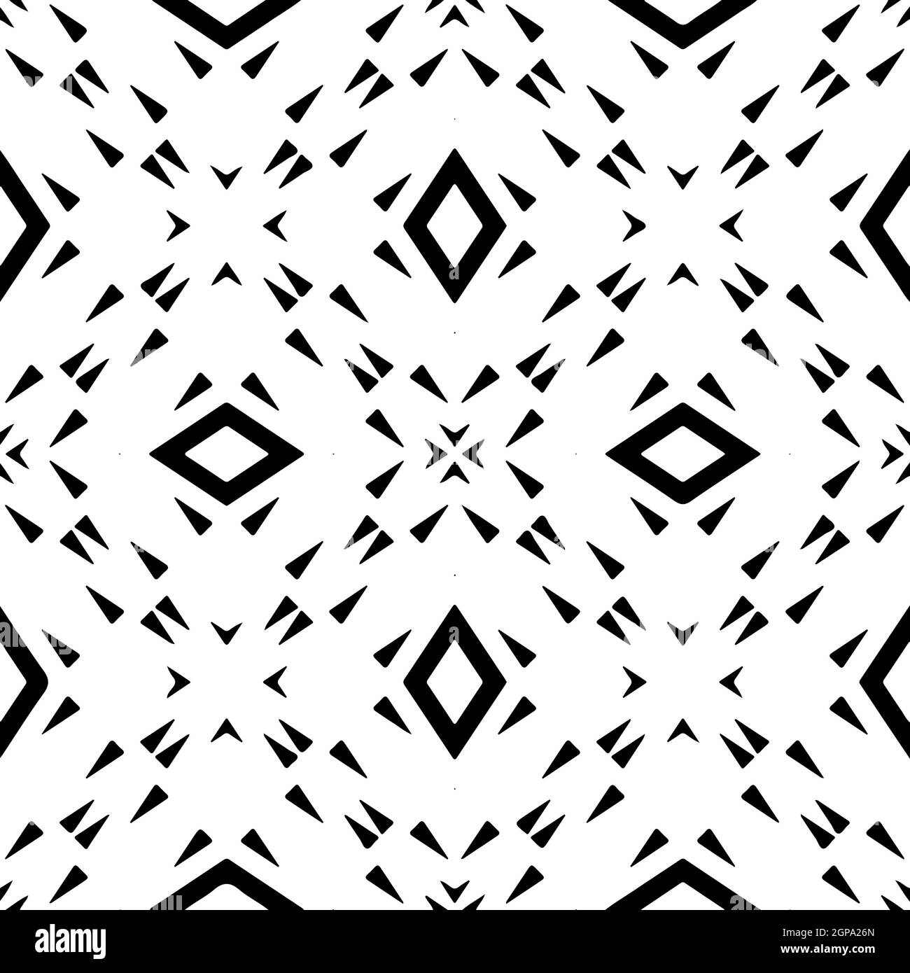 Seamless vector pattern in geometric ornamental style. Black pattern ...