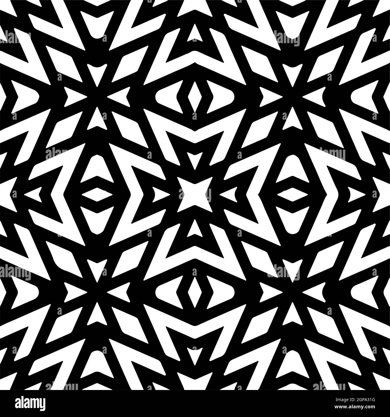 Seamless vector pattern in geometric ornamental style. Black pattern ...