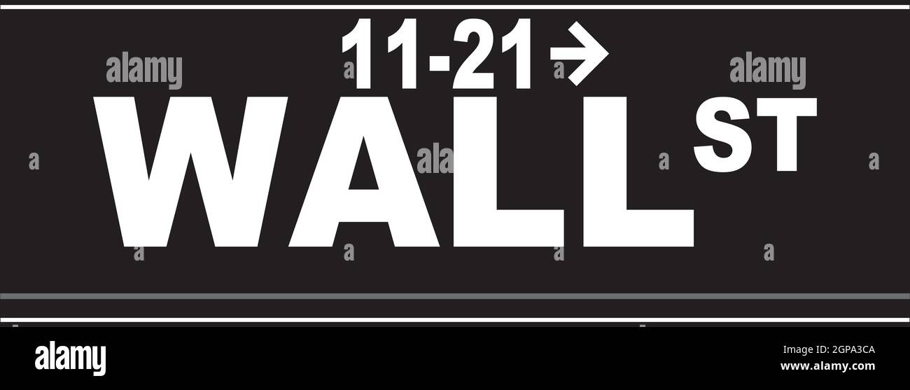 A typical Wall Street, name plaque isolated on a white background Stock ...