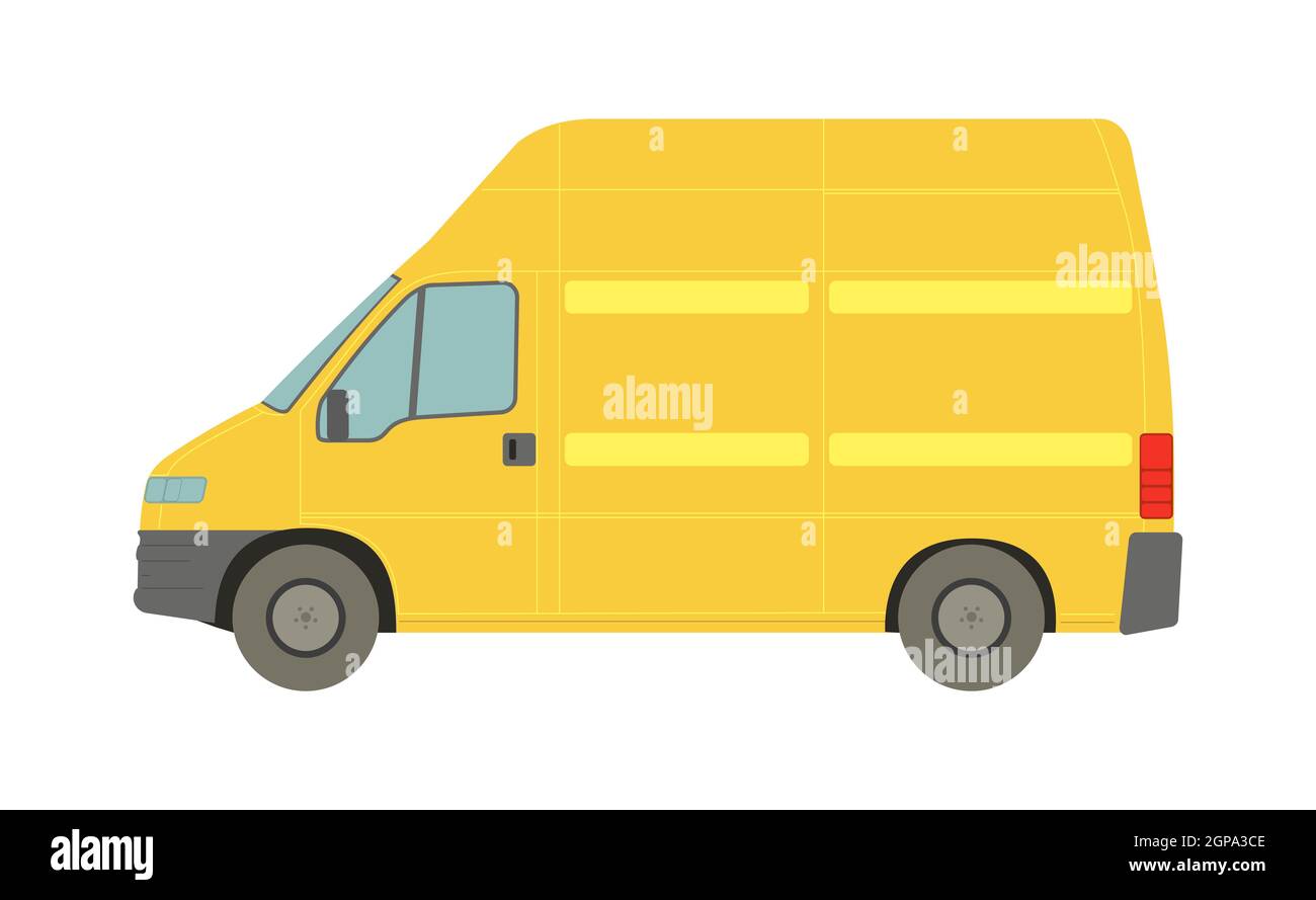 Large yellow van on a white background - Vector illustration Stock ...