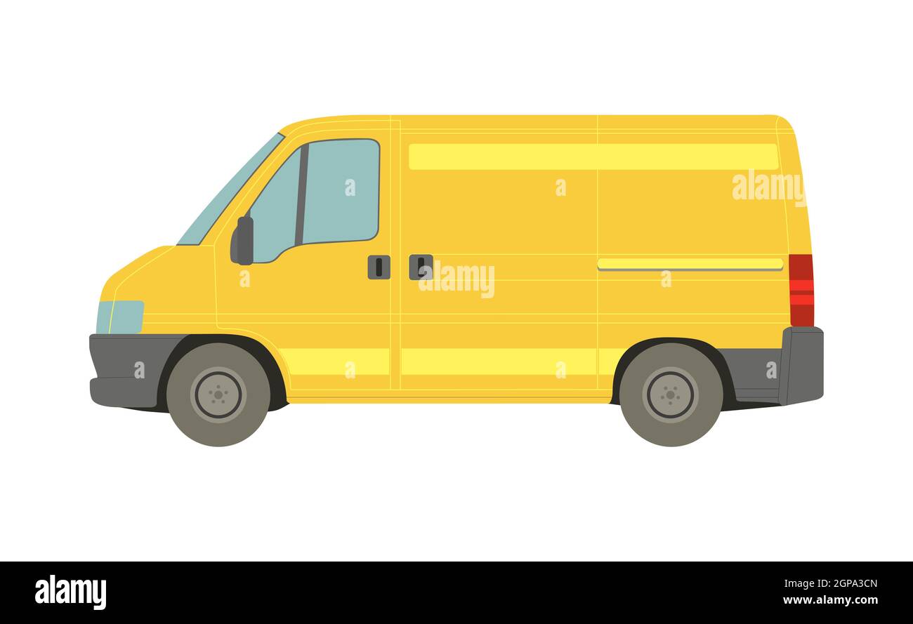 Large yellow van on a white background - Vector illustration Stock ...