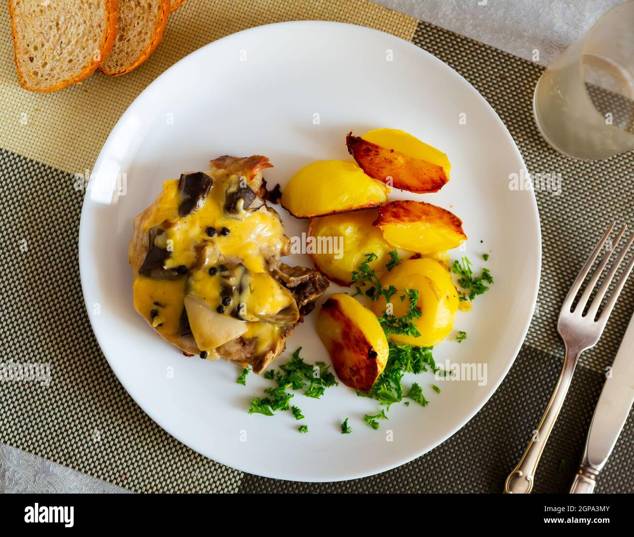 Popular Russian dish is merchant way meat Stock Photo - Alamy