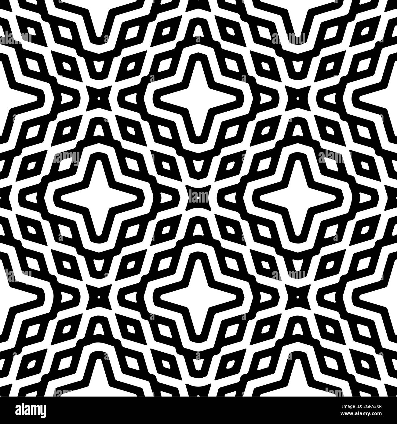 Seamless vector pattern in geometric ornamental style. Black pattern ...