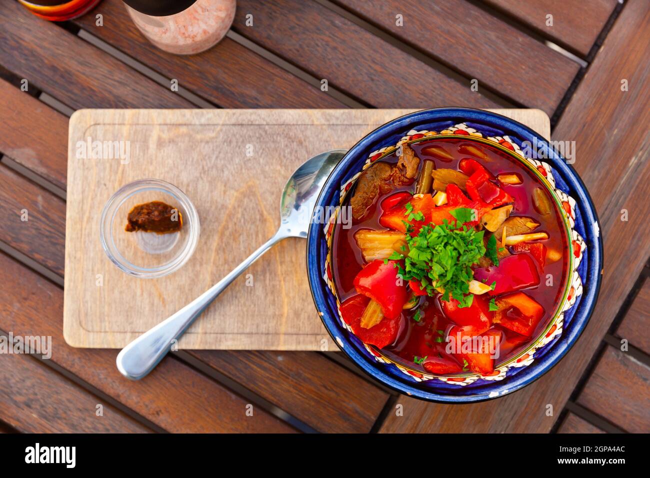 Lagman Uyghur is a popular dish of Central Asian cuisine Stock Photo ...