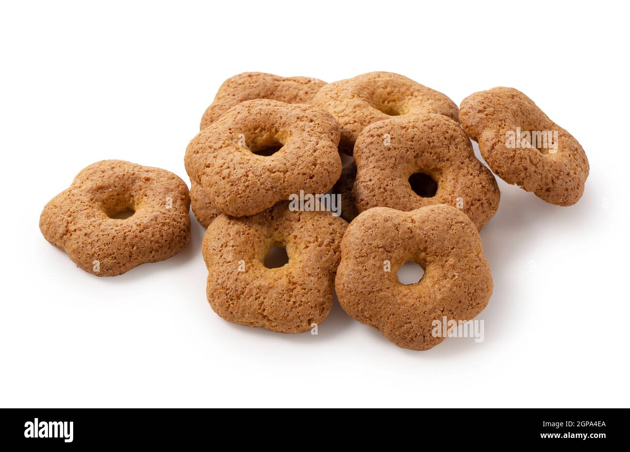Japanese baked goods placed on a white background. Sobaboro . Close-up ...