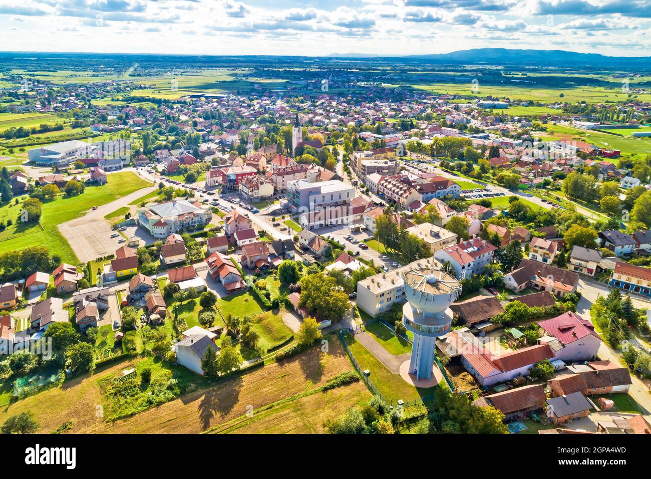 Town of Vrbovec scenic aerial view, Prigorje region of Croatia Stock ...