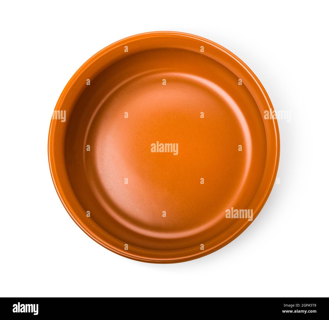 Deep clay plate isolated on a white background Stock Photo - Alamy