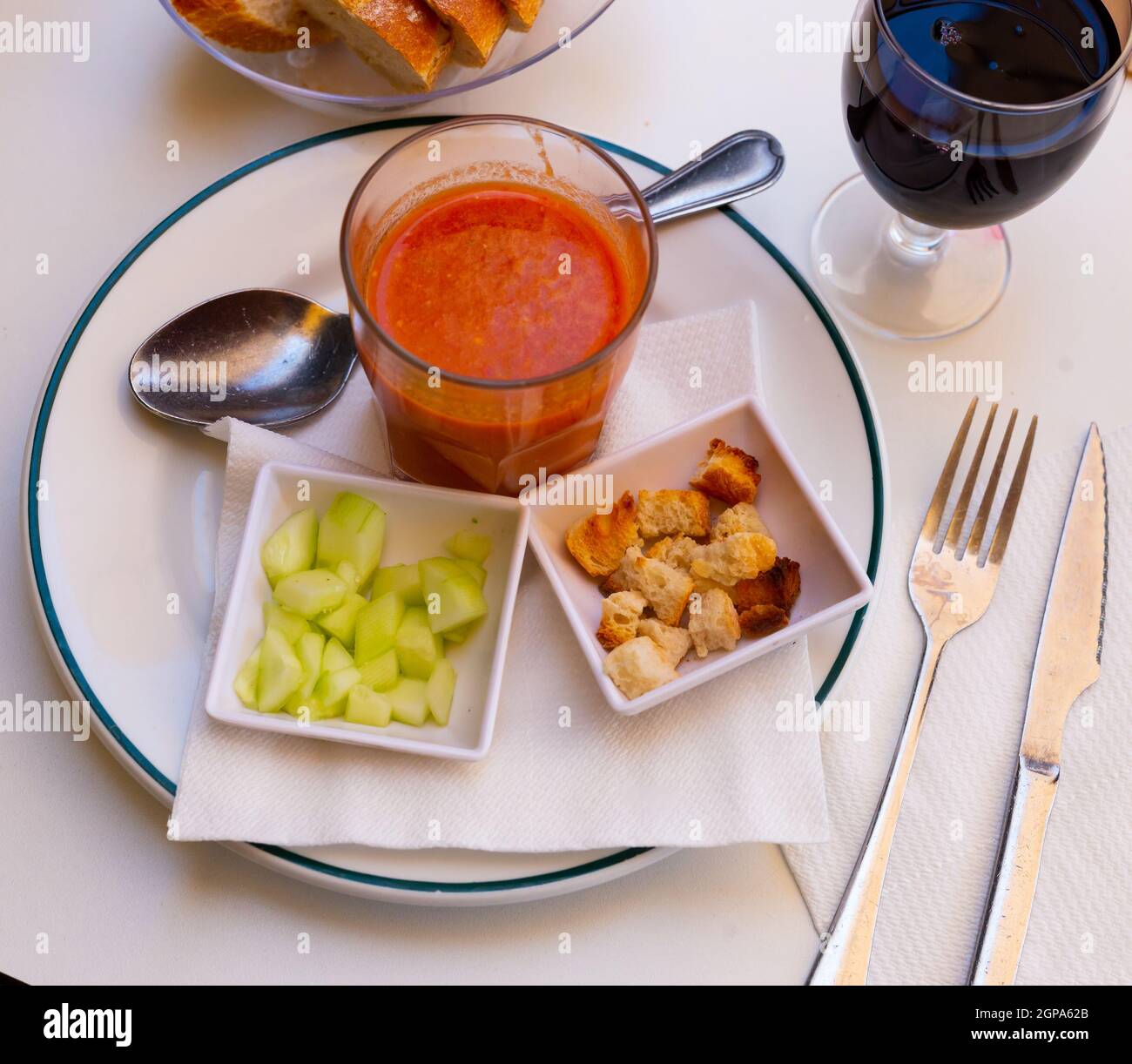 Popular dish of Spanish cuisine Gazpacho Stock Photo - Alamy