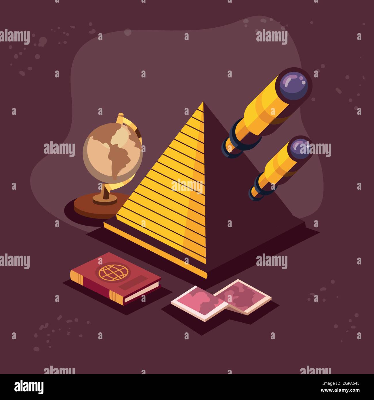 pyramid and icons of geography theme Stock Vector Image & Art - Alamy