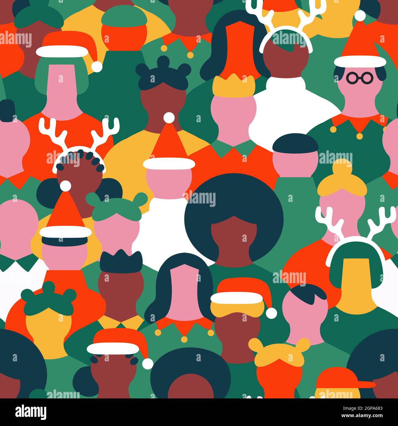Seamless vector pattern crowd Stock Vector Images - Alamy