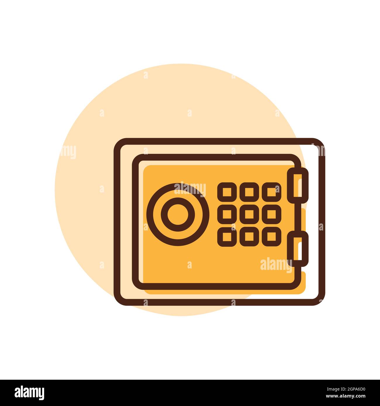 Bank safe outline icon. Finances sign. Graph symbol for your web site ...