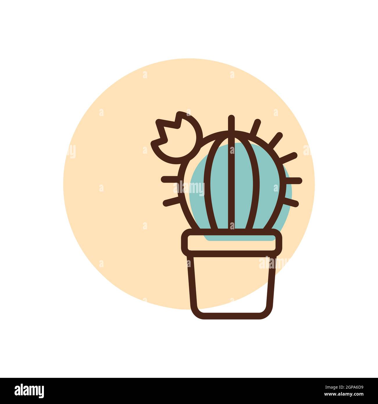 Cactus outline icon. Workspace sign. Graph symbol for your web site ...