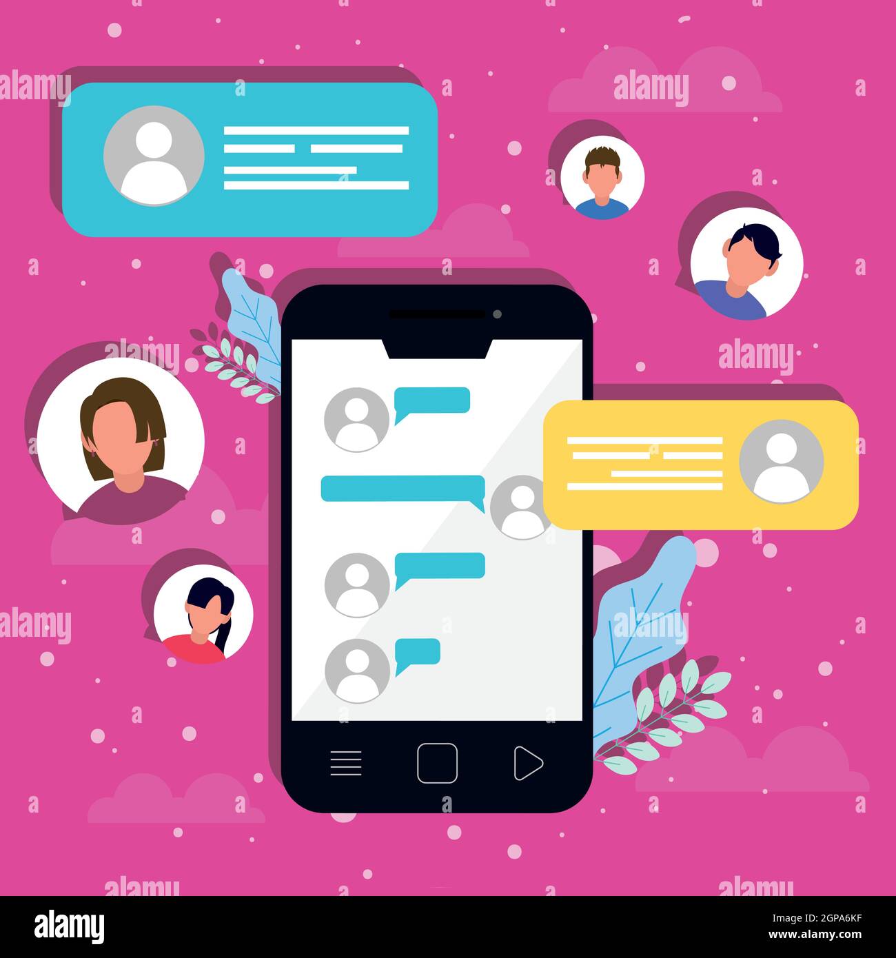 smartphone with chat bubbles of messaging theme Stock Vector Image ...