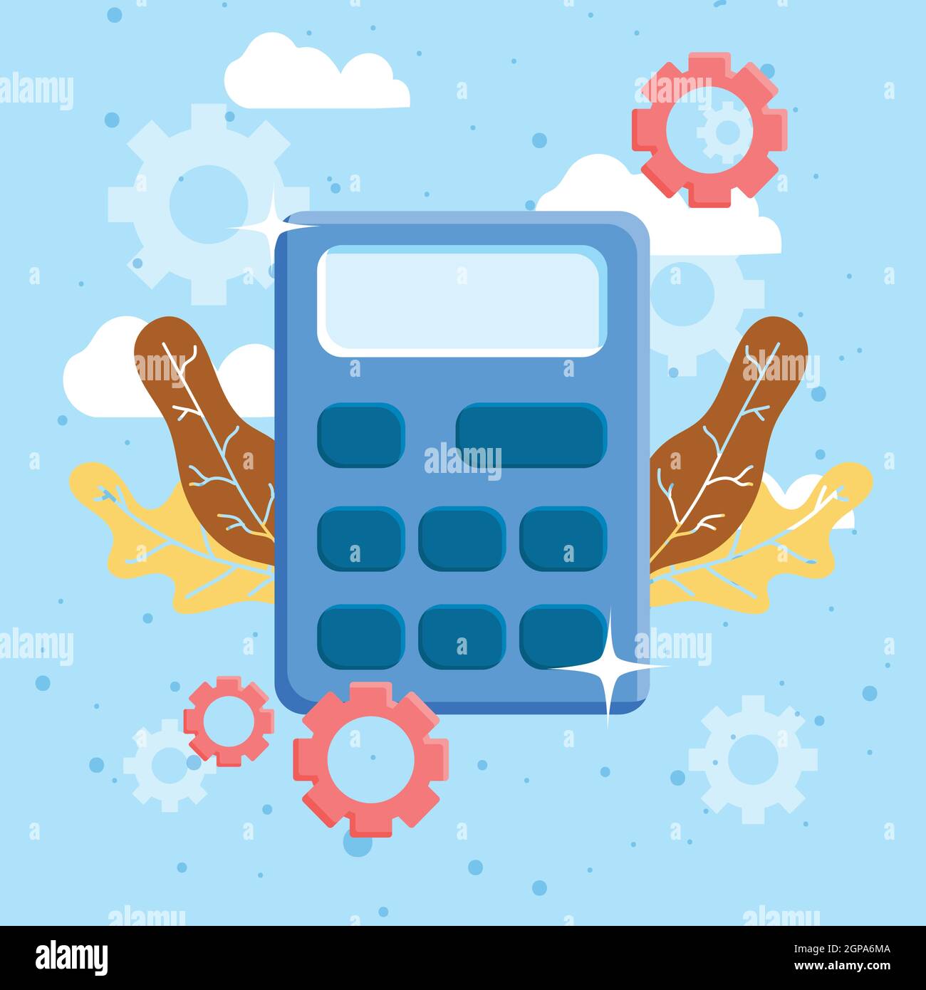 calculator with leaves of strategic theme Stock Vector Image & Art - Alamy