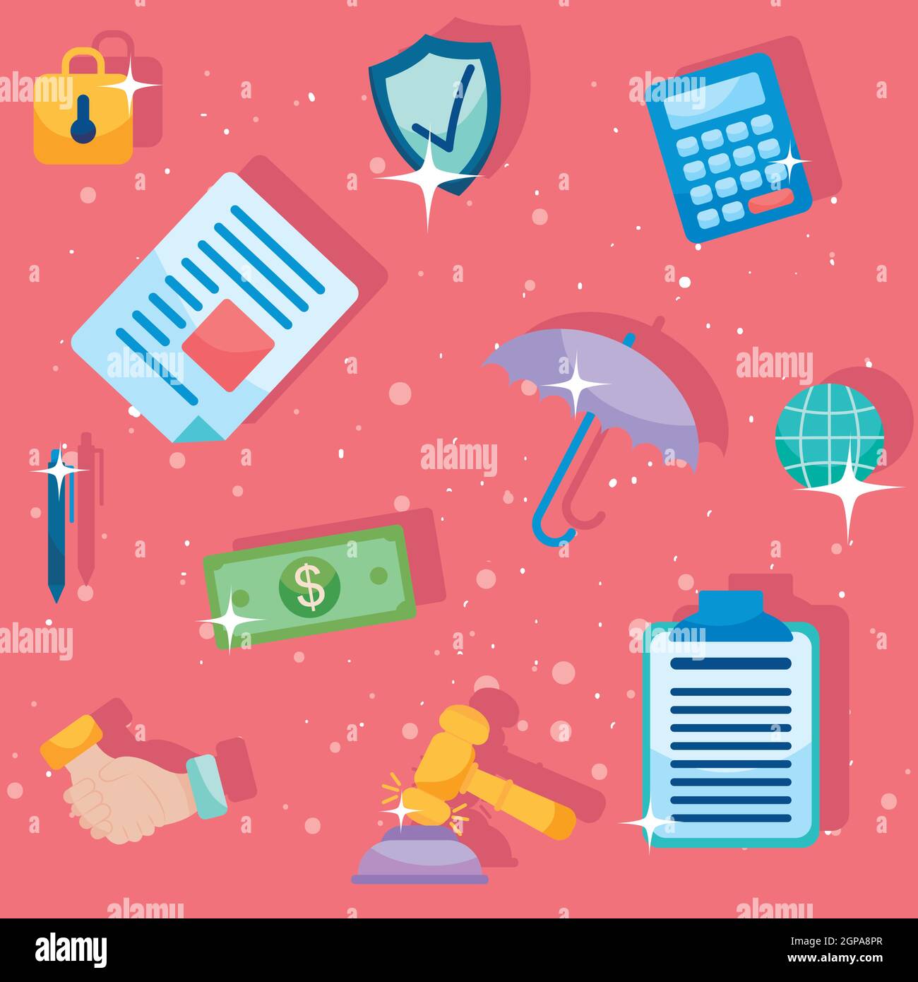 Liability icon collection on red background Stock Vector Image & Art ...