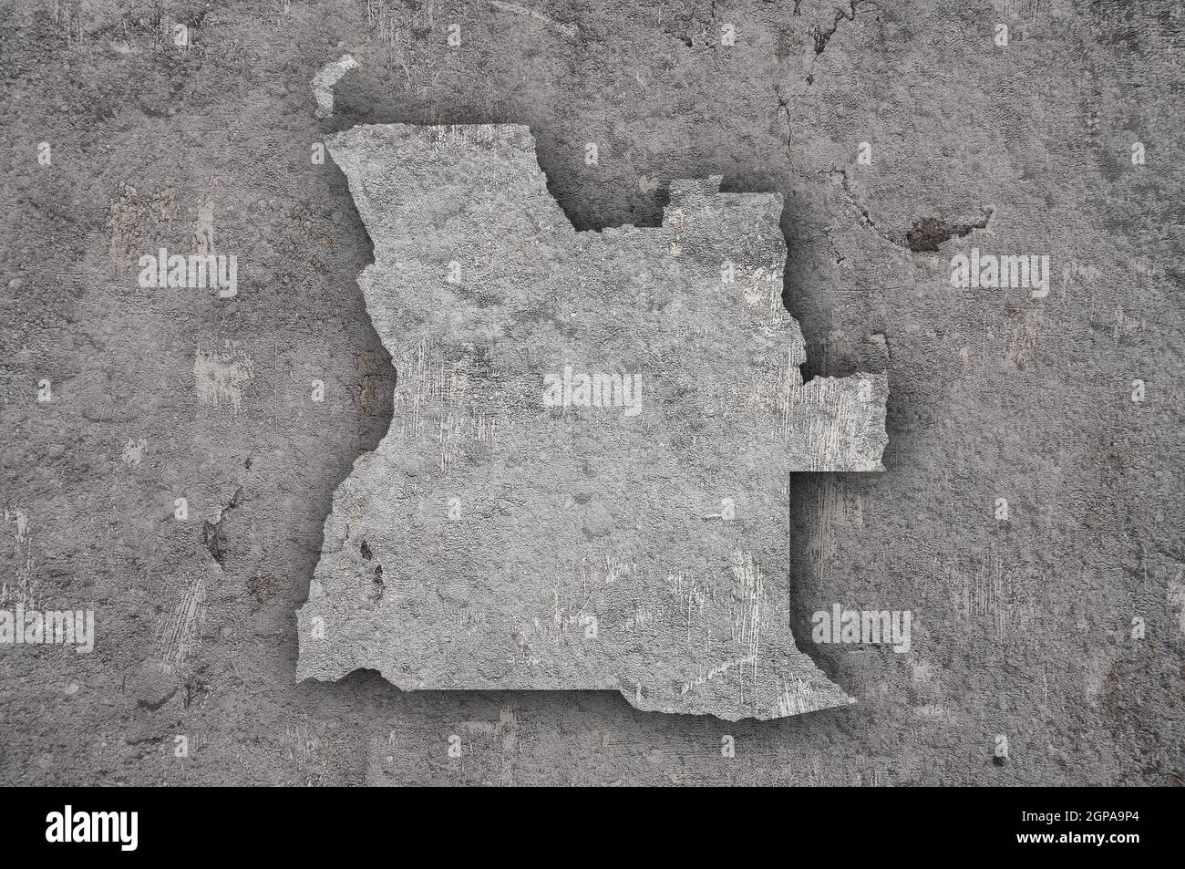 Map of Angola on weathered concrete Stock Photo - Alamy