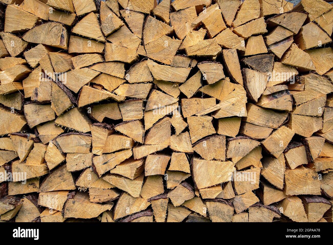 Wooden logs for decoration wall. Interior design concept Stock Photo ...