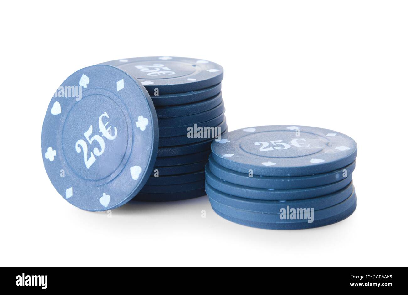 Stack of chips for poker on white background Stock Photo - Alamy