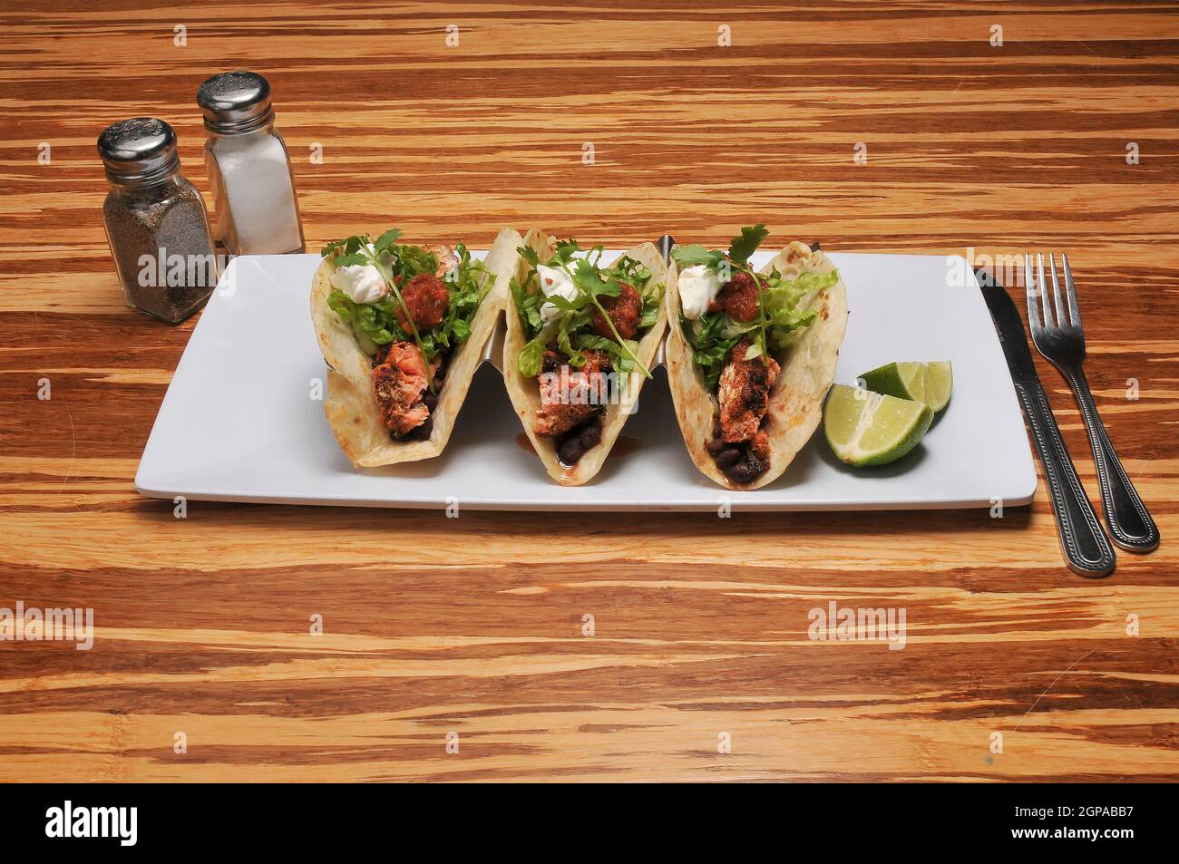 Authentic tex mex mexican cuisine known as a fish Taco Stock Photo - Alamy