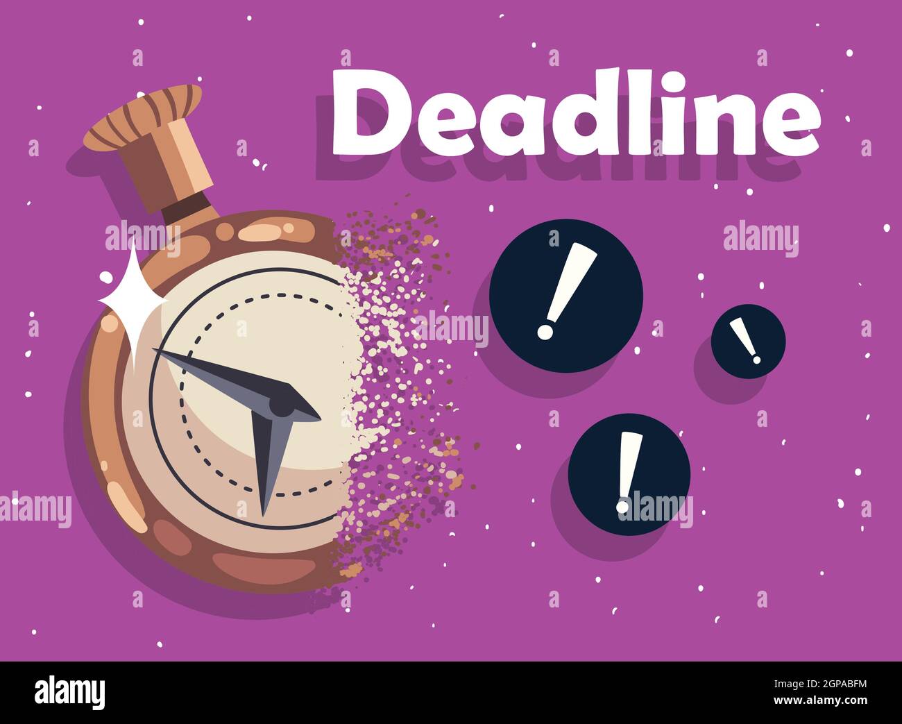 chronometer and exclamation marks of deadline theme Stock Vector Image ...