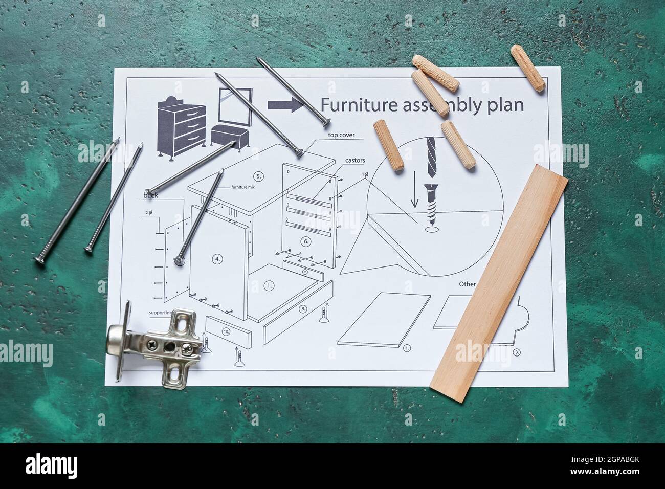 Furniture assembling plan tools hi-res stock photography and images - Alamy