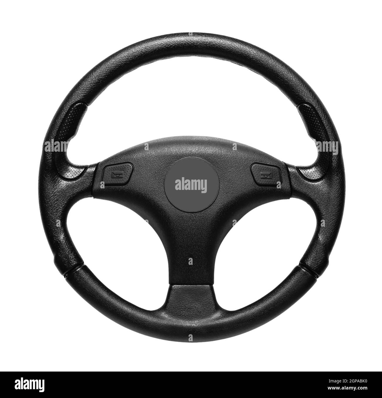 Modern steering wheel on white background Stock Photo - Alamy