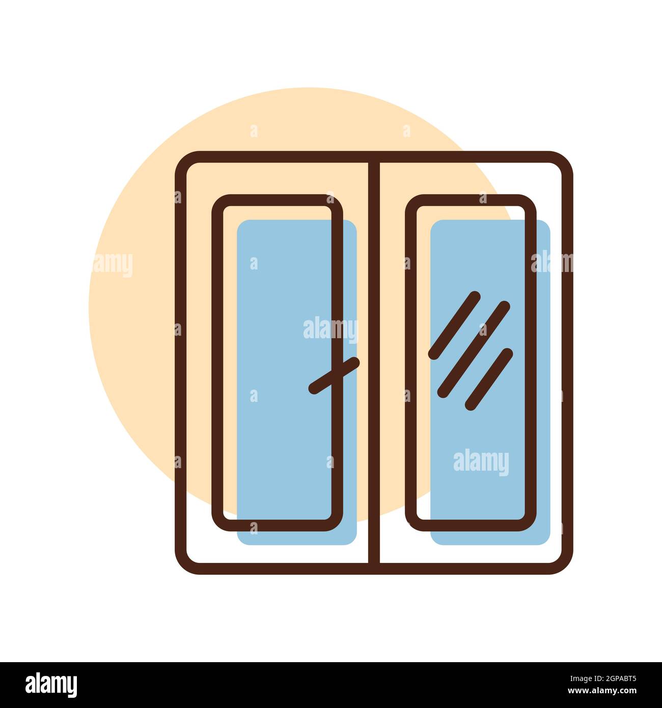 Window vector flat icon. Casement sign. Construction, repair and ...