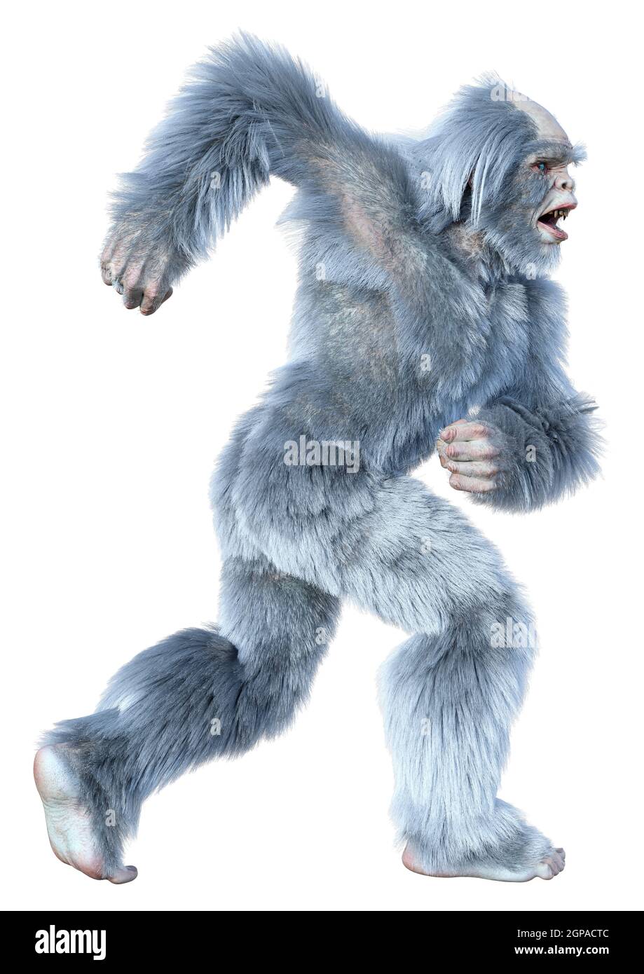 3D rendering of a fantasy creature yeti isolated on white background ...