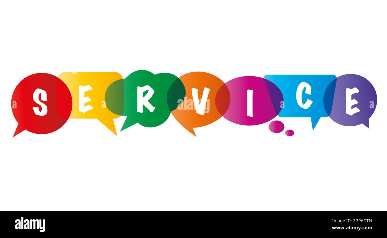 Service on colorful speech bubbles vector illustration Stock Photo - Alamy