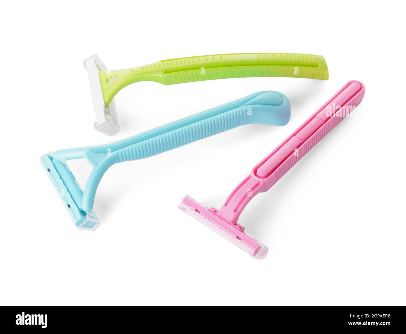 Different razors for hair removal isolated on white background Stock ...