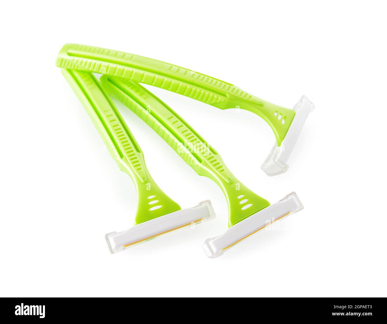 Many razors for hair removal on white background Stock Photo - Alamy