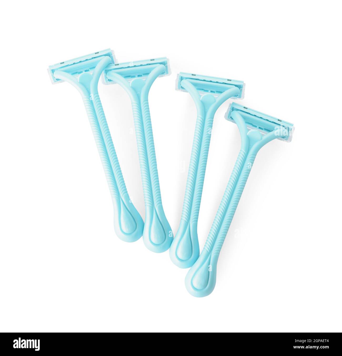 Many razors for depilation isolated on white background Stock Photo - Alamy