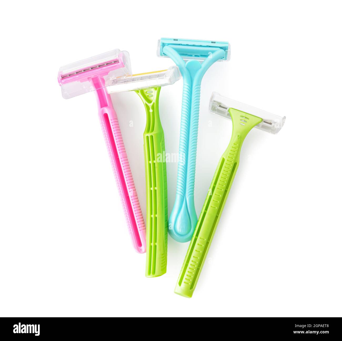 Many different razors on white background Stock Photo - Alamy