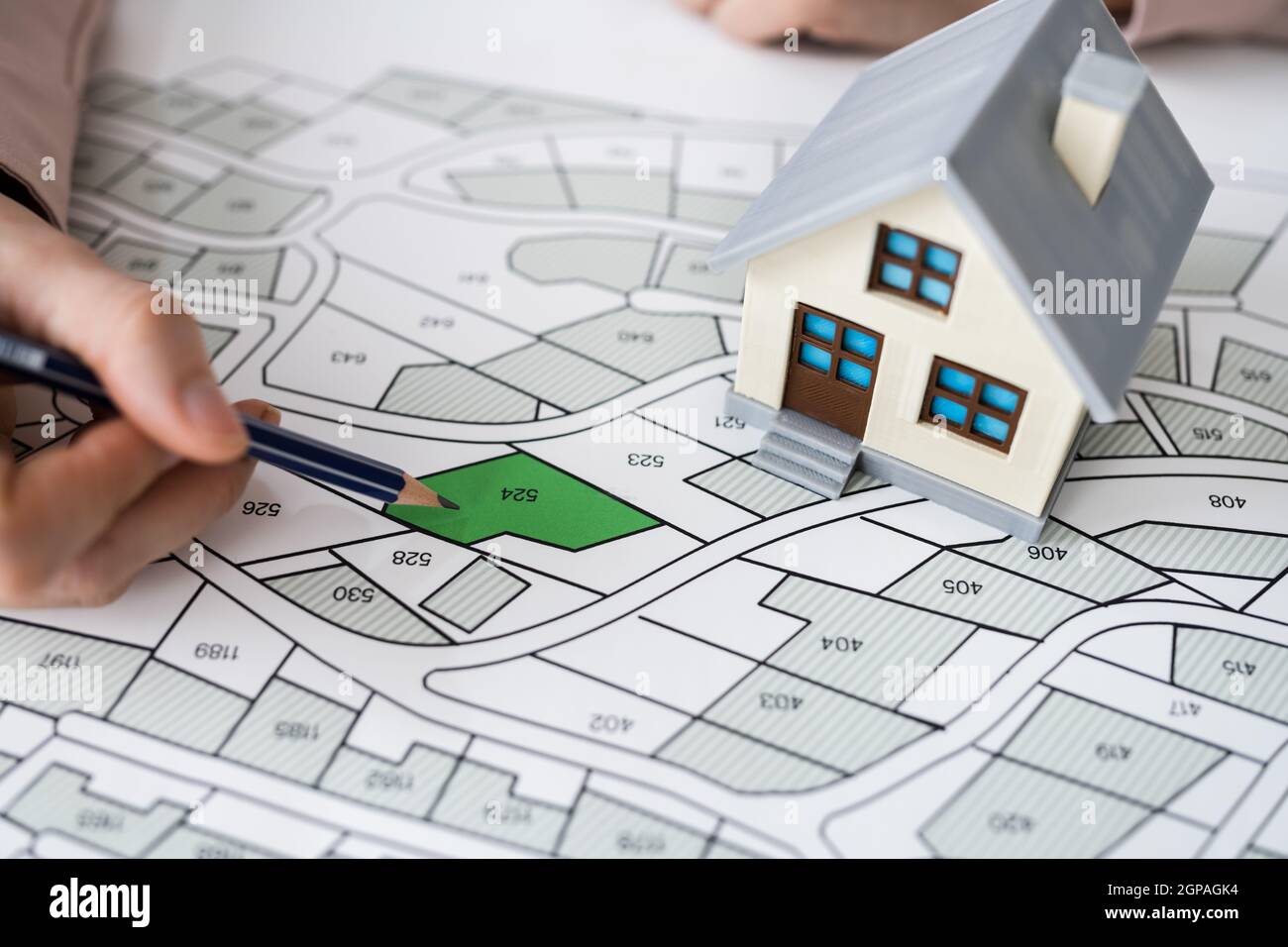 Land Development Map. Developer With Project Plot Stock Photo - Alamy