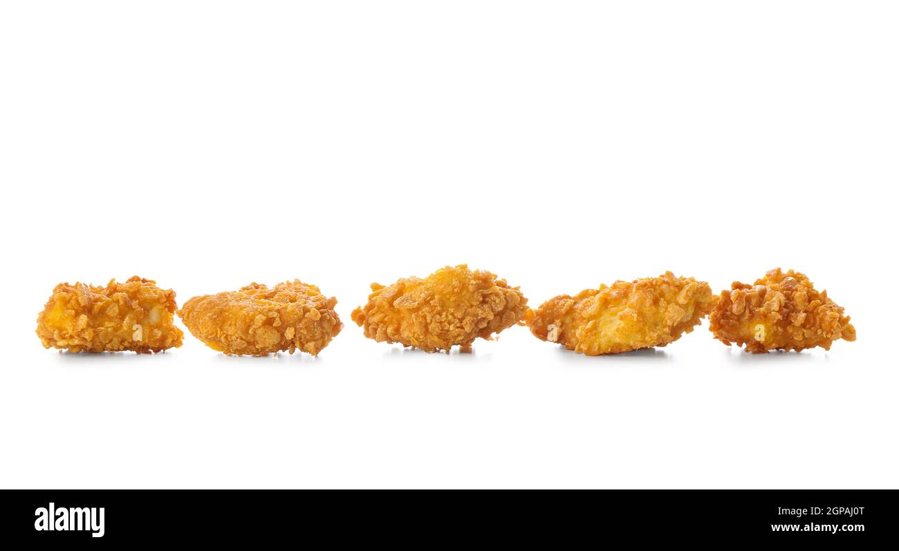 Chicken popcorn on white Cut Out Stock Images & Pictures - Alamy