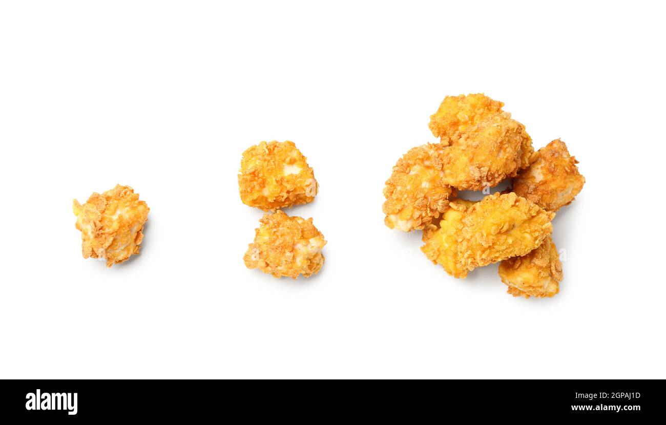 Chicken popcorn on white Cut Out Stock Images & Pictures - Alamy