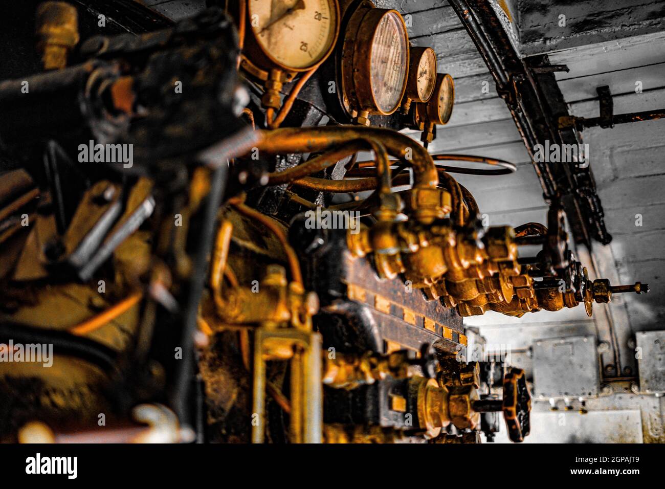 Steam locomotive of the machine room. Shooting Location: Tokyo ...
